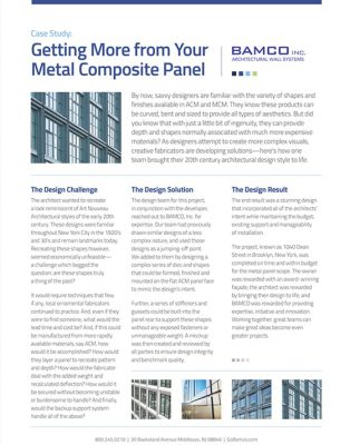 Metal Panel Facade System Resources | BAMCO Inc.